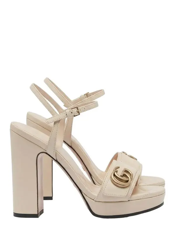 Gucci Double G Platform Sandals - Ivory