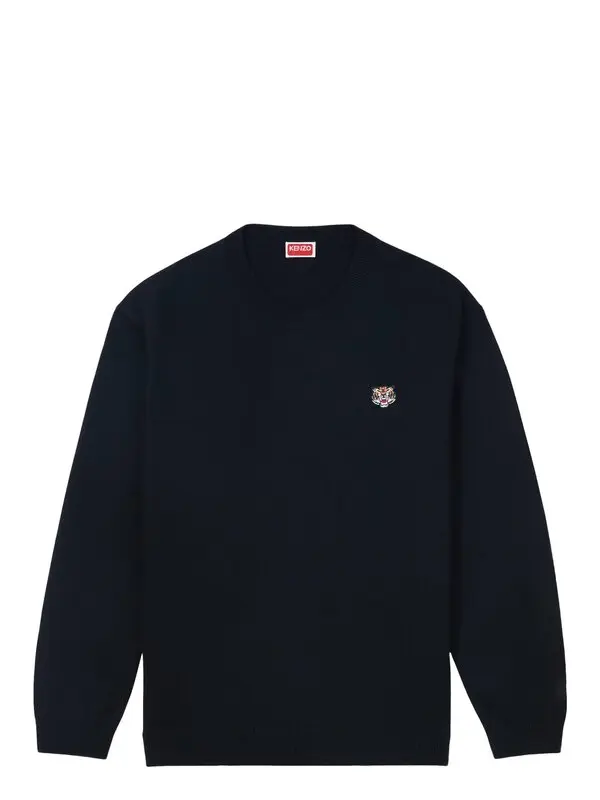 Kenzo Lucky Tiger Embroidered Knit Jumper - Black