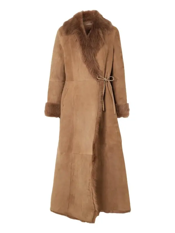 Nour Hammour Joni Shearling Coat - Light Brown