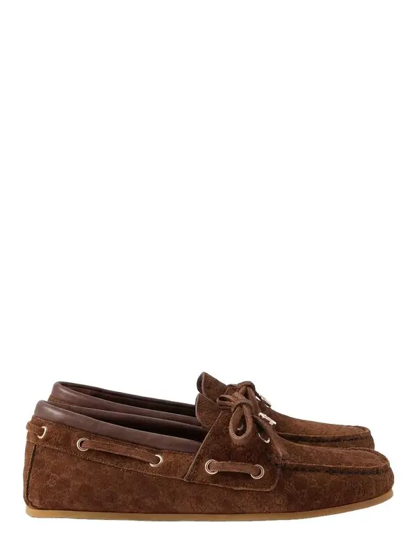 Gucci Interlocking G Boat Shoes - Brown