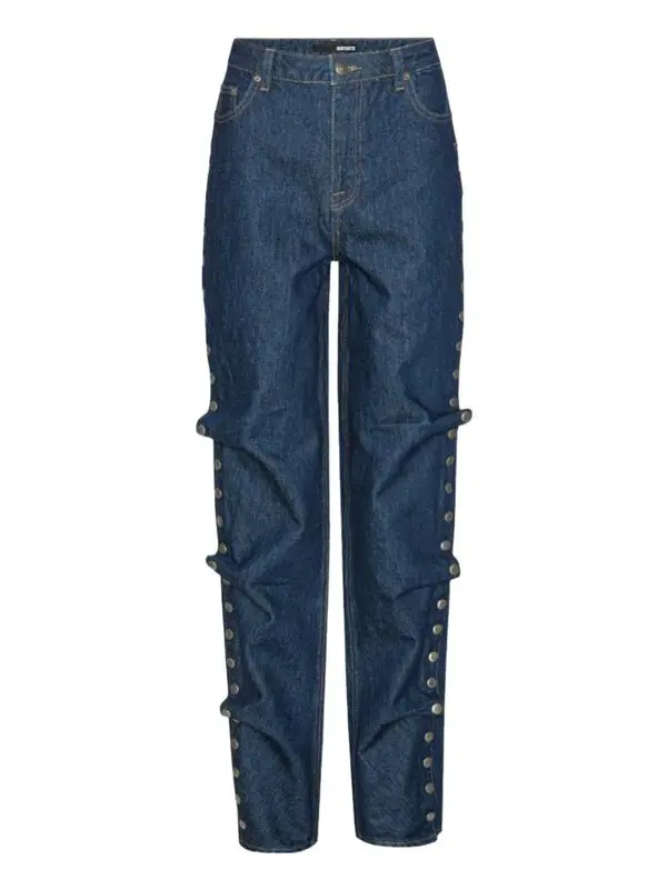 ROTATE BY BIRGER CHRISTENSEN Wide-leg Buttoned Jeans - Blue