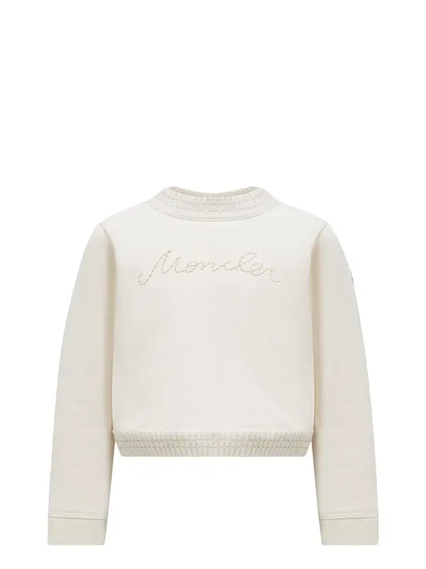 Moncler Embroidered Logo Cotton Sweatshirt - Light Brown