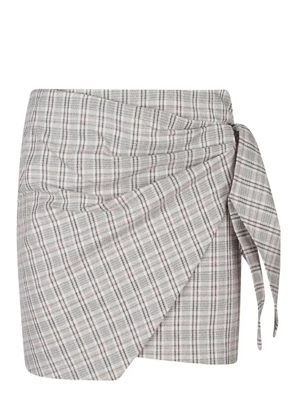 Isabel Marant Étoile Plaid Wrap Mini Skirt - Grey