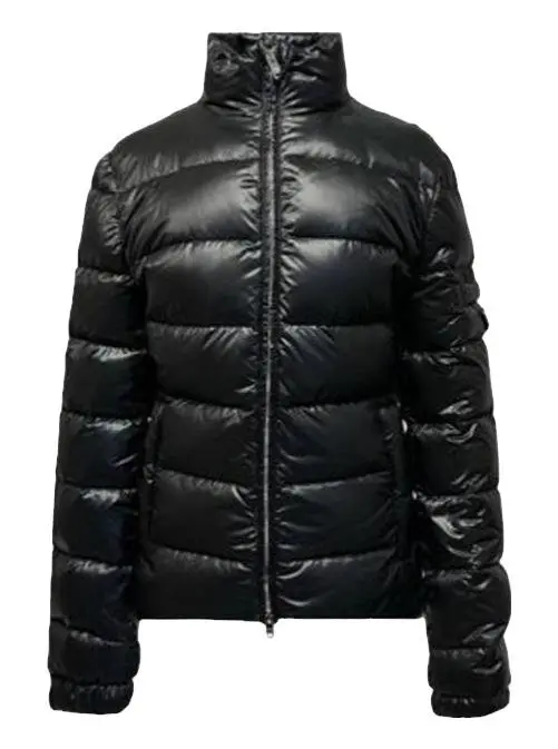 Prada Long-sleeved Down Jacket With Stand Collar - Black