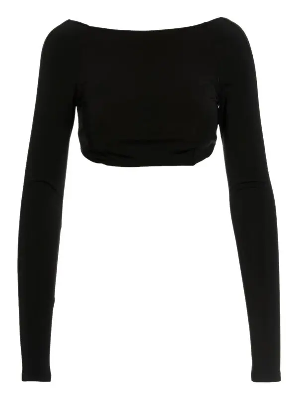 Emilio Pucci Open-back Cropped Long Sleeve Top - Black