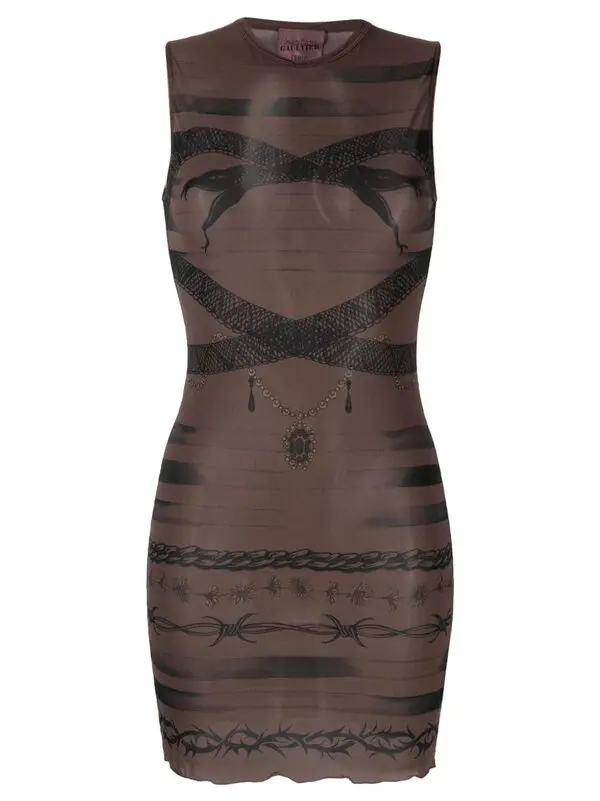 JEAN PAUL GAULTIER Sleeveless Knitted Dress - Brown