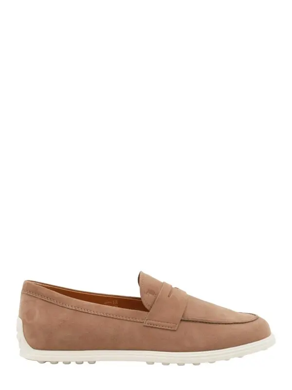 TOD'S Round Toe Slip-on Flats - Brown