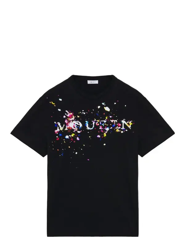 Alexander McQueen Confetti Logo T-shirt - Black/multicolour