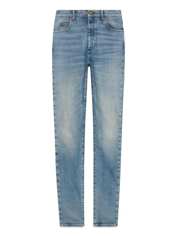 Gucci Logo Patch Skinny Fit Jeans - Blue