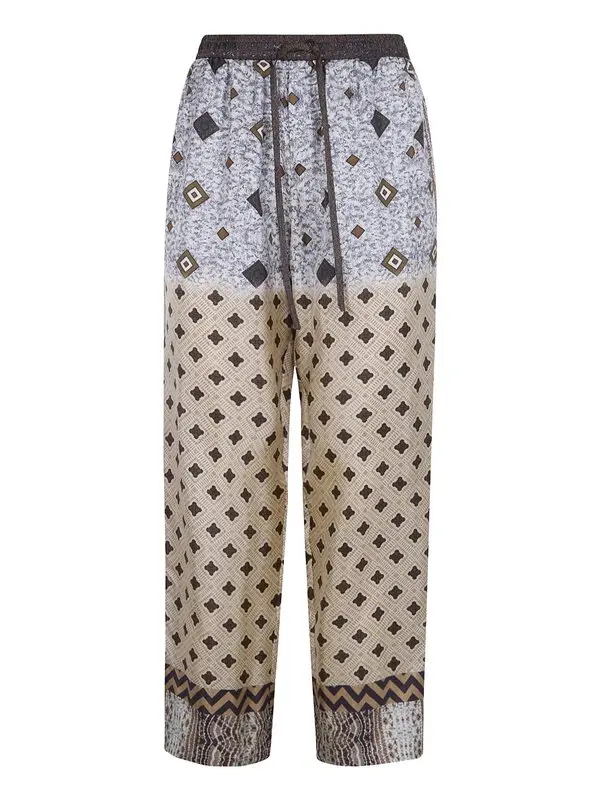 PIERRE-LOUIS MASCIA Printed Wide-leg Trousers - Nude