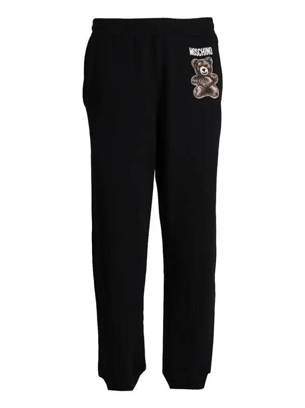 Moschino Teddy Bear Printed Elasticated Waistband Track Pants - Black