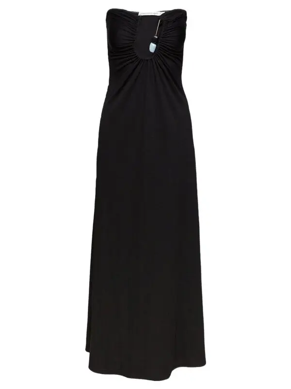 Christopher Esber Off-shoulder Ribbed Maxi Dress - Black