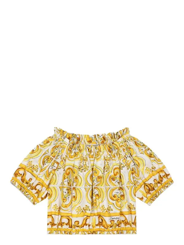 Dolce & Gabbana Printed Poplin Blouse - Yellow