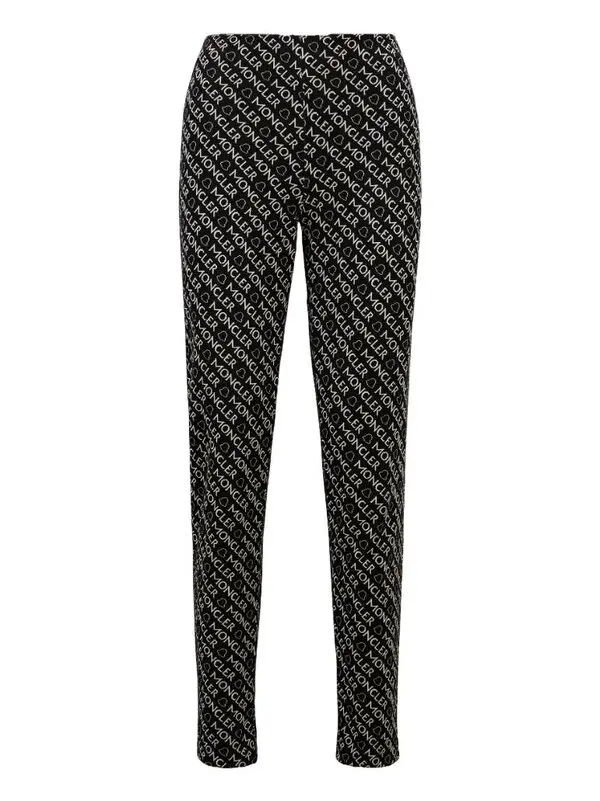 Moncler Logo Jacquard Leggings - Black And White