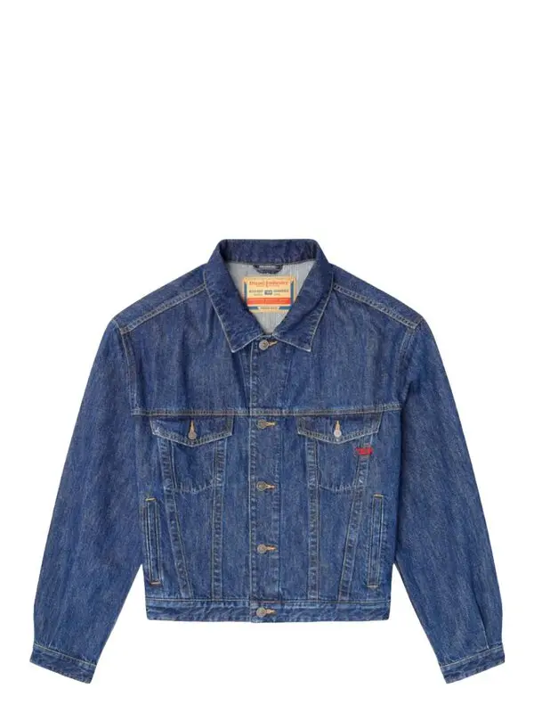DIESEL® D-ranger Embroidered Denim Trucker Jacket - Medium Blue