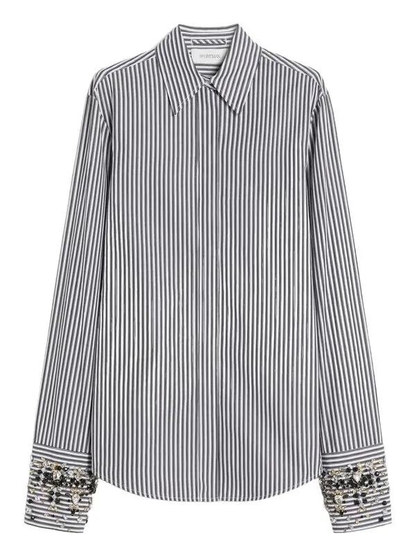 Sportmax Embellished Striped Shirt - Black