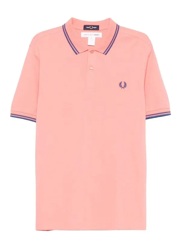Comme Des Garçons X Fred Perry Logo-embroidered Polo Shirt - Pink