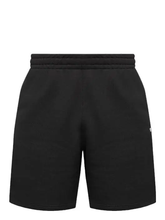 DIESEL® Cotton Shorts With Logo Detail - Black