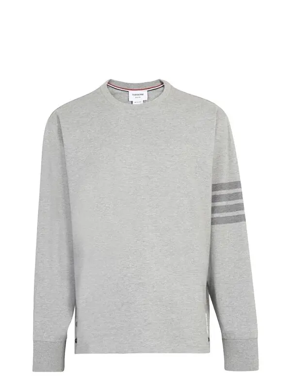 Thom Browne 4-bar Stripe Crewneck Sweatshirt - Light Gray
