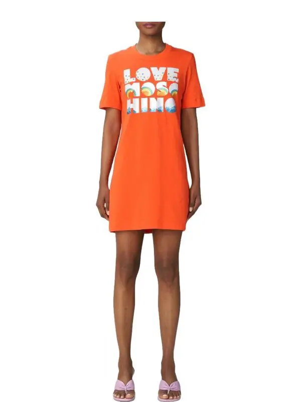 Moschino Detail T-shirt Dress - Orange