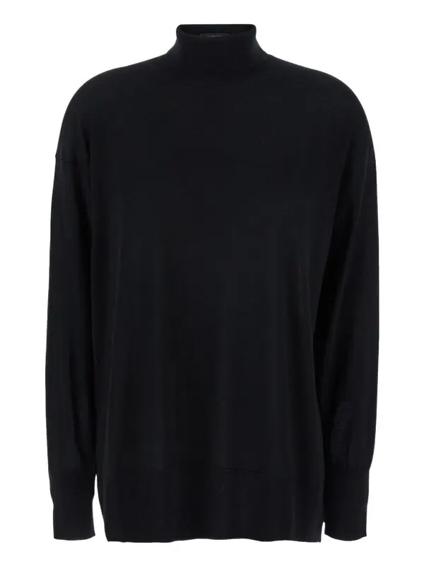 Max Mara Long-sleeved Turtleneck Jumper - Black
