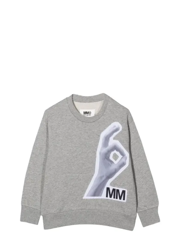 MAISON MARGIELA Graphic Print Cotton Sweatshirt - Gray