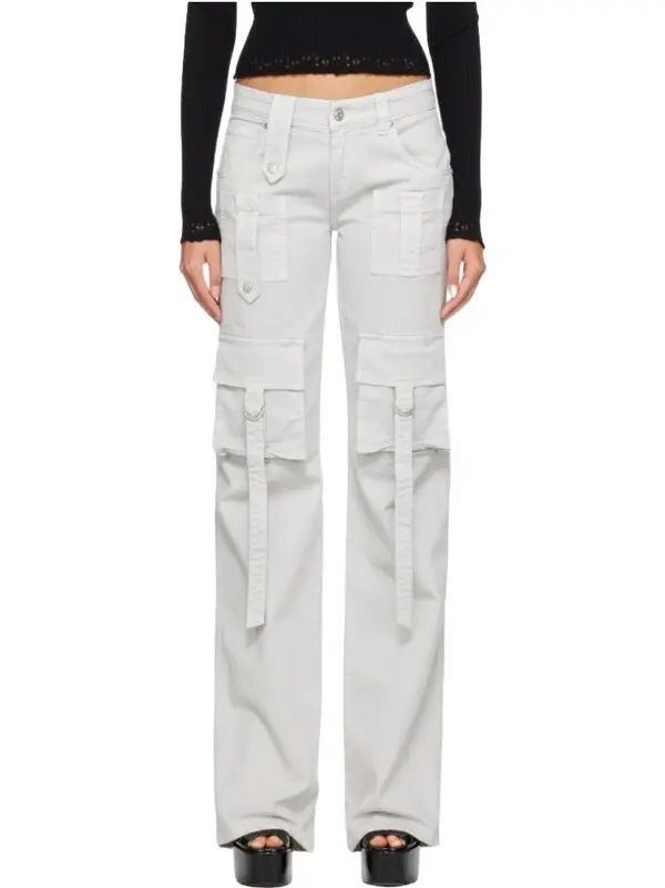 Blumarine Straight-leg Cargo Jeans - White