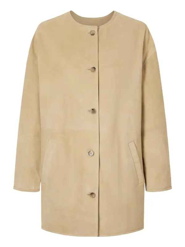 Loulou De Saison Suede Oval Coat - Beige