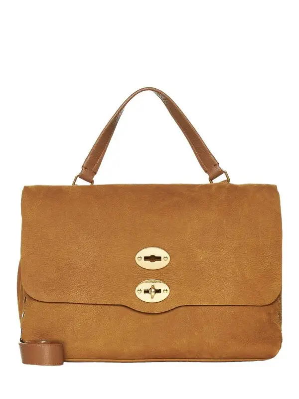 ZANELLATO Clamshell Handbag With Turn Lock - Brown