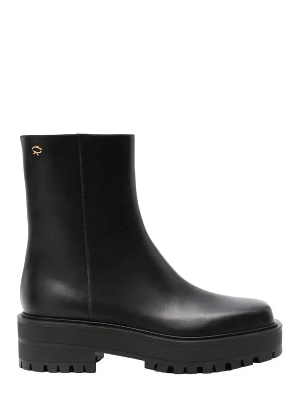 GIANVITO ROSSI Leather Ankle Boots - Black