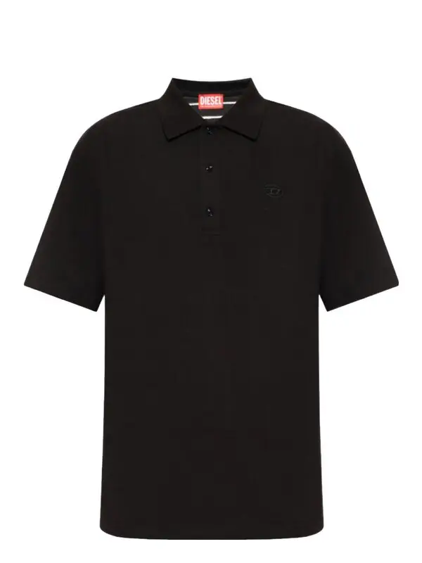 DIESEL® Oval D Short-sleeved Polo Shirt - Black
