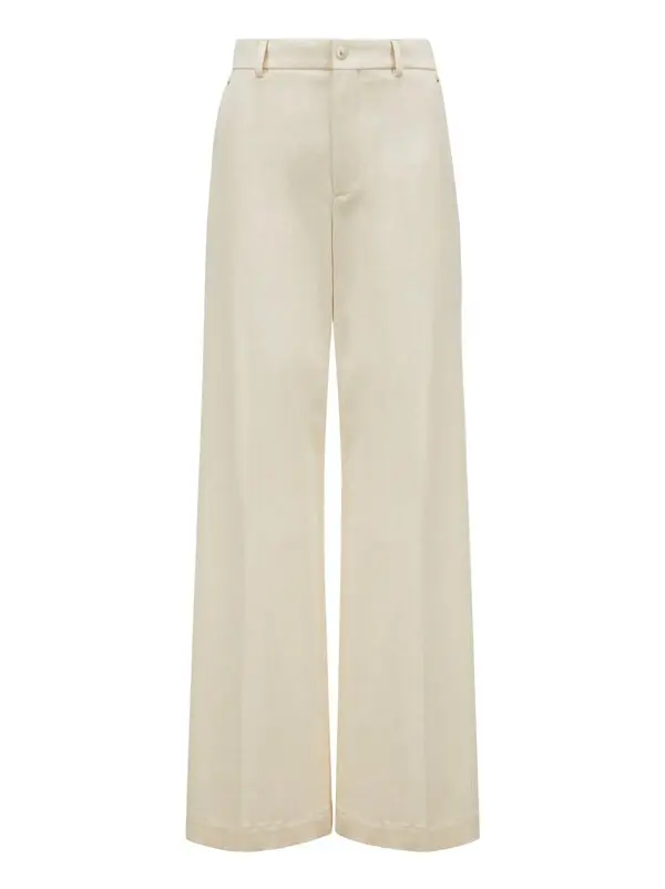 Moncler Tailored Cotton Gabardine Wide-leg Pants - Light Brown