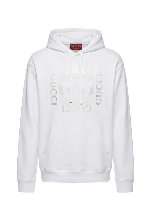 Gucci Printed Jersey Hoodie - White