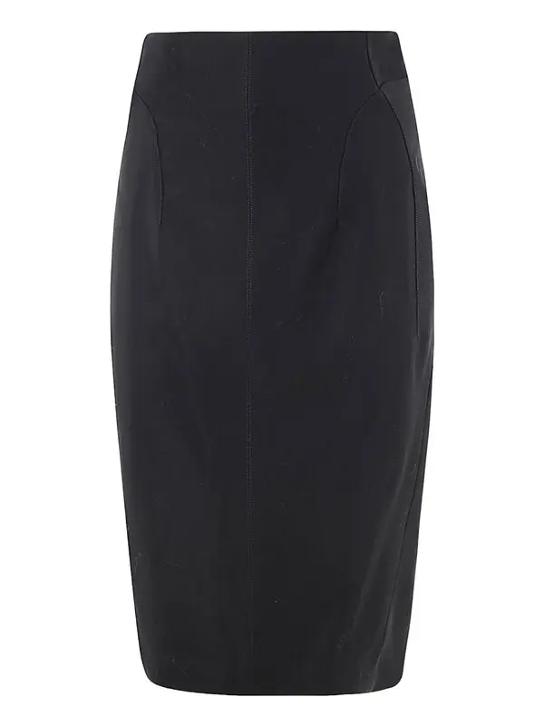 MUGLER Buckled Tailored Skirt - Black