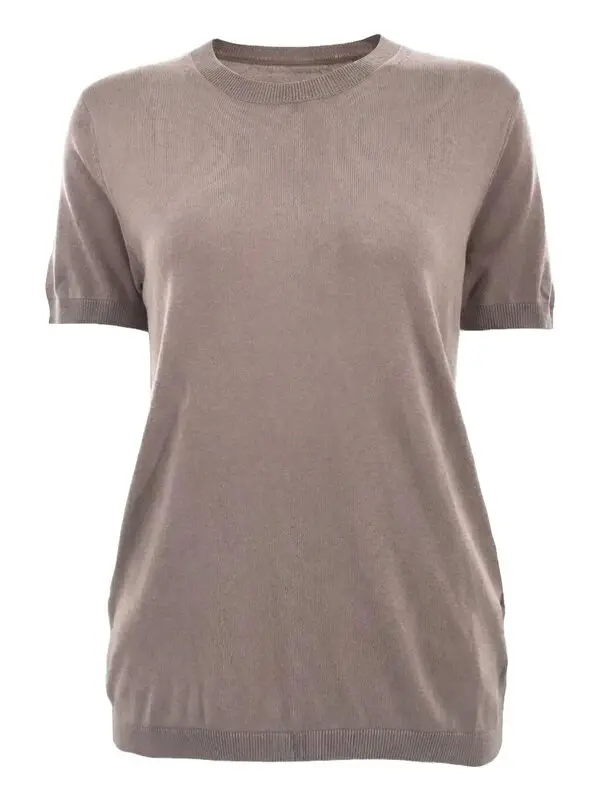 Max Mara Short-sleeved Crew Neck Sweater - Gray