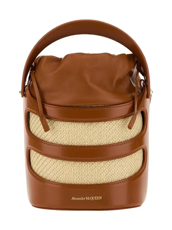Alexander McQueen The Rise Drawstring Bucket Bag - Brown