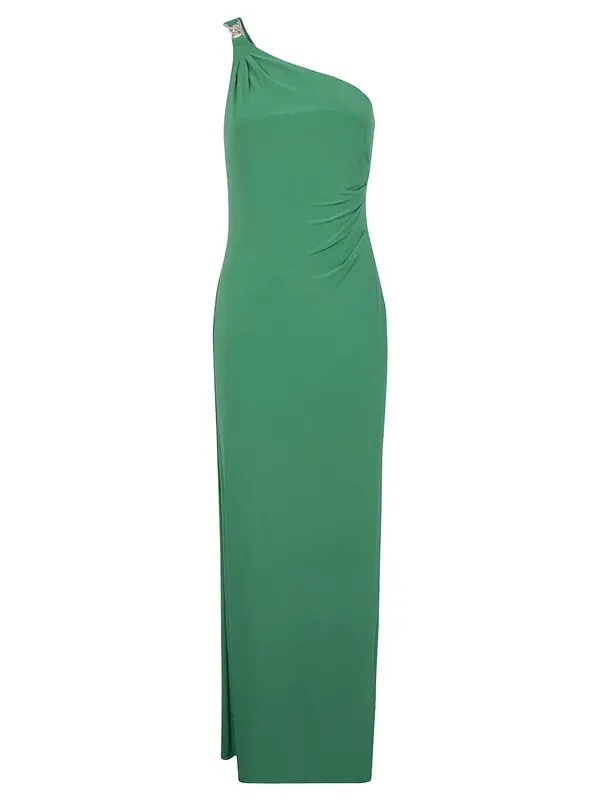 Ralph Lauren One-shoulder Draped Maxi Dress With Side Slit - Stem