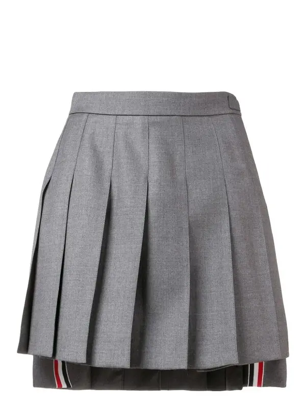 Thom Browne Pleated Mini Skirt - Medium Gray