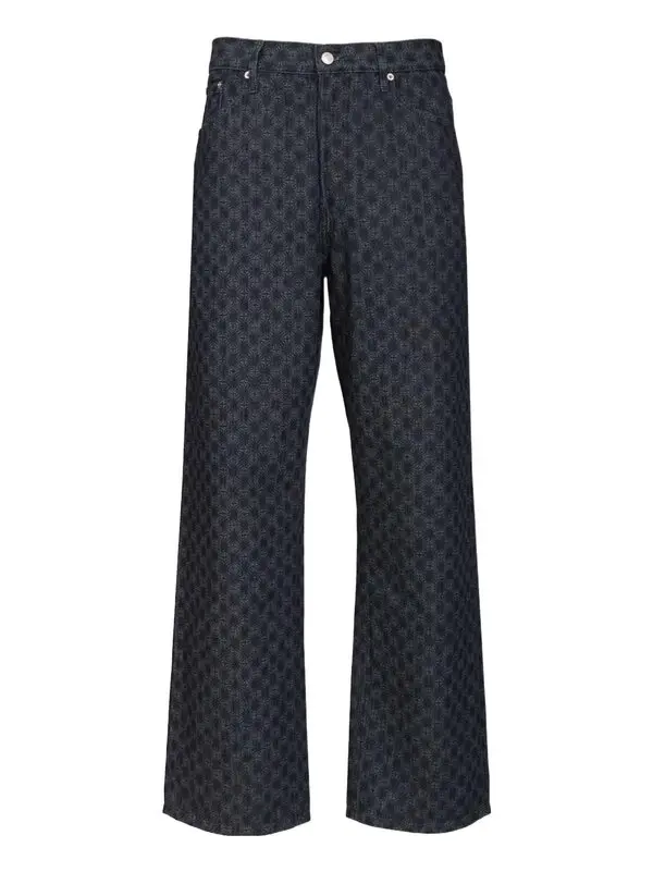 Dries Van Noten Pine Patterned Wide-leg Trousers - Blue