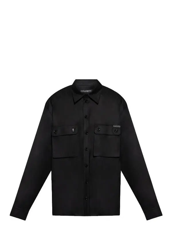 Dolce & Gabbana Dolce Gabbana Oversize Flannel Shirt - Black
