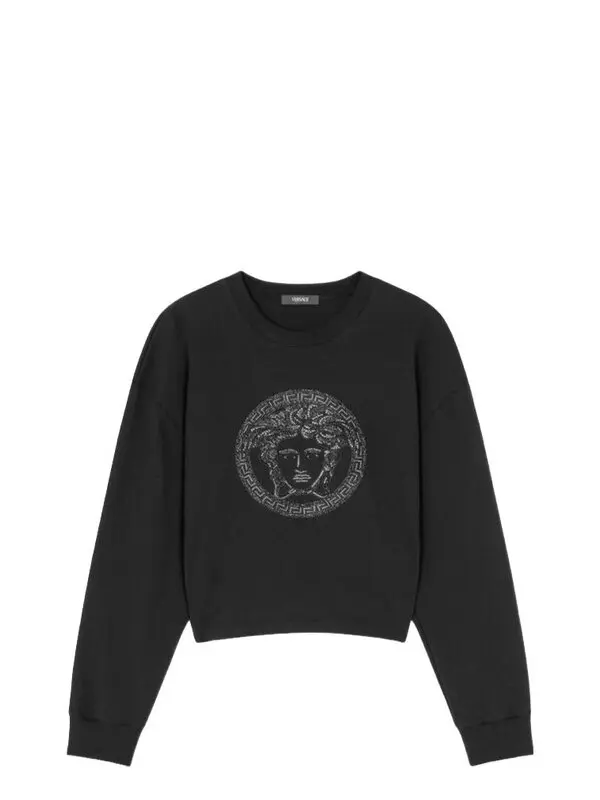 Versace Embellished Crewneck Sweatshirt - Black
