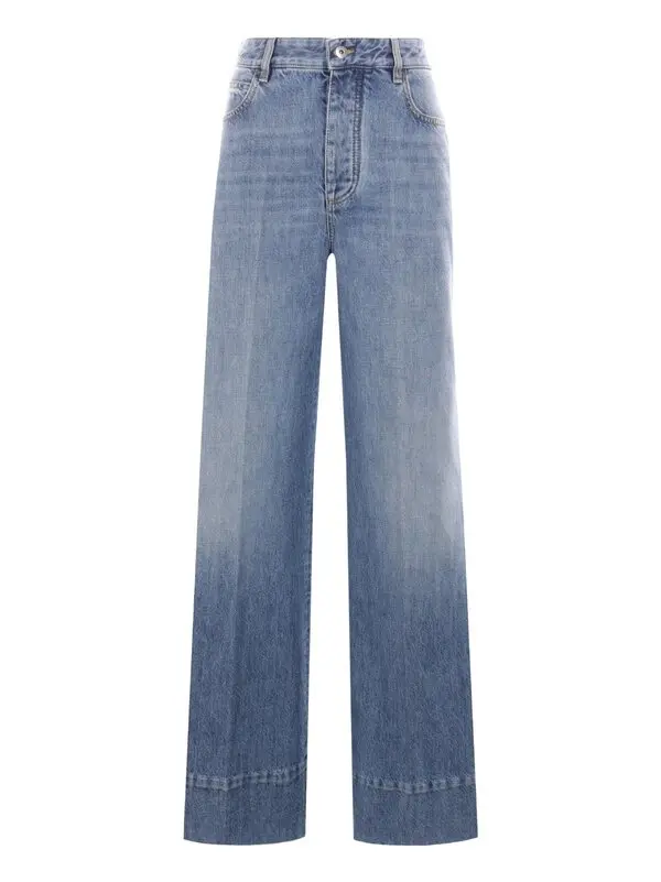 Bottega Veneta Wide Leg Denim Jeans - Medium Blue