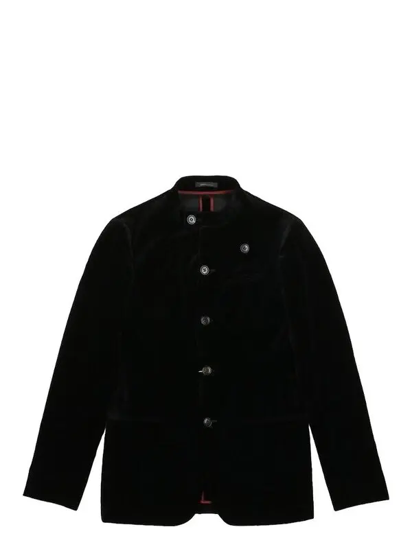 Emporio Armani Velvet Stand Collar Jacket - Black