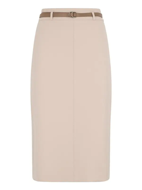Peserico Belted Knee-length Skirt - Beige