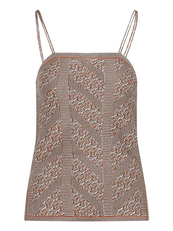 Valentino Garavani Geometric Print Tank Top - Brown