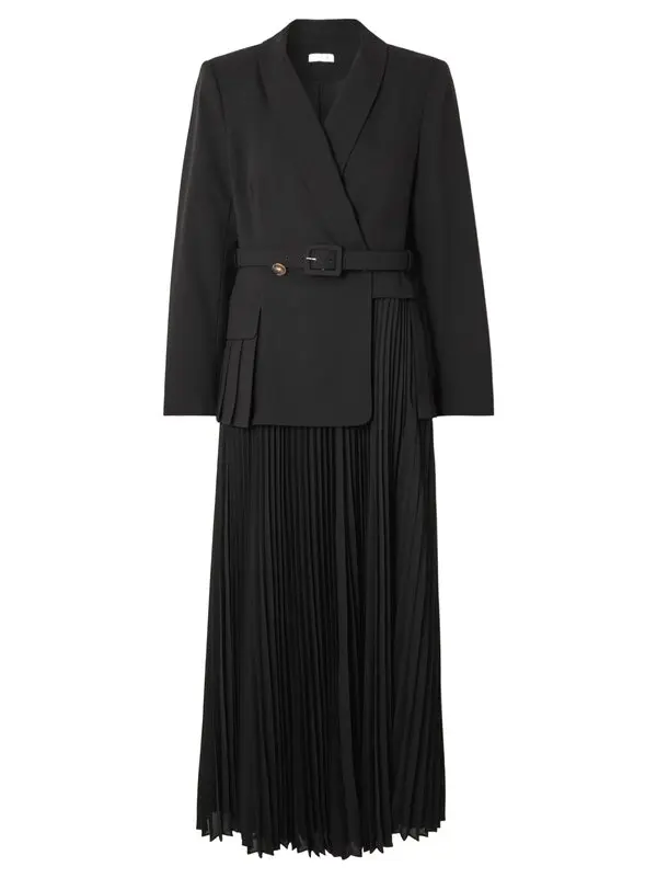 Simkhai Lace-up Pleated Maxi Dress - Black