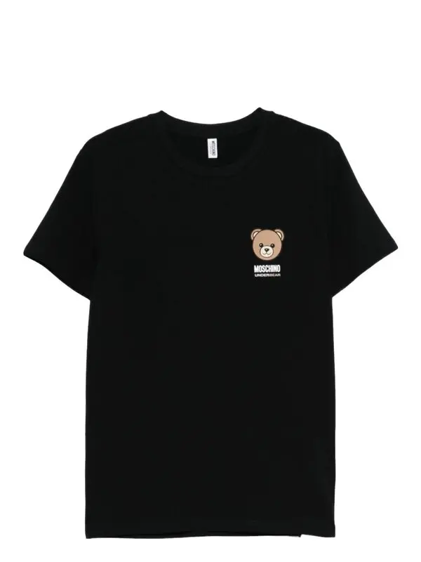 Moschino Bear-printed Short Sleeved T-shirt - Black