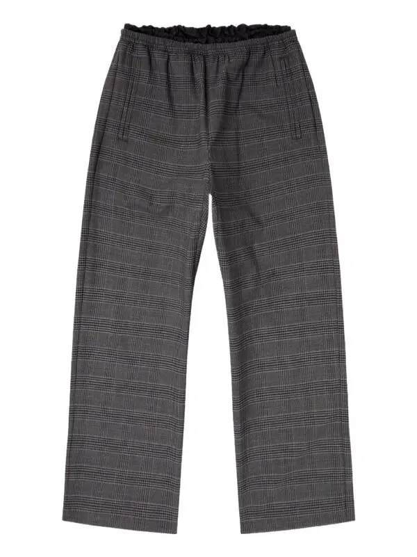 DIESEL® Plaid Regular Fit Drawstring Waist Trousers - Black/gray