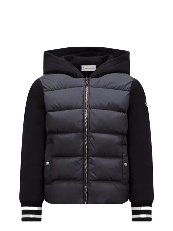 Moncler Logo Patch Zip-up Cardigan - Black