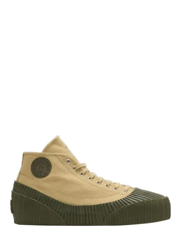 Balmain Riff High Top Canvas Sneakers - Beige